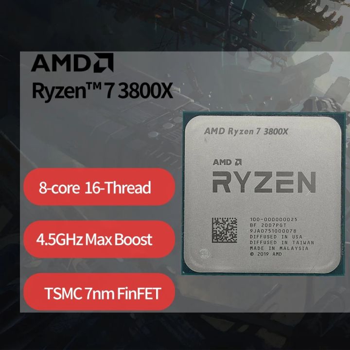 AMD Ryzen 7 3800X R7 3800X 3.9 GHz Eight-Core Sixteen-Thread CPU ...