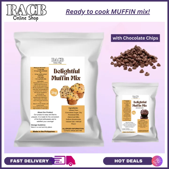 1KG DELIGHTUL MUFFIN MIX UNFLAVORED & CHOCOLATE FLAVOR WITH TOPPINGS ...