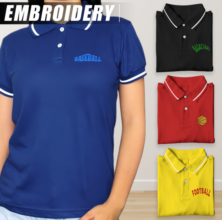 Embroidery 2 Tone polo shirt Sports Baseball Tennis Soccer Football ...