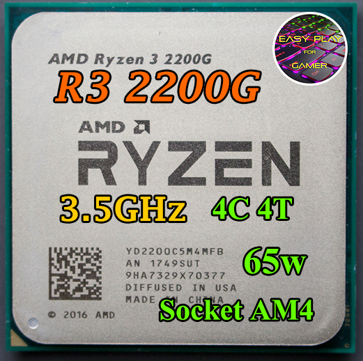 CPU AMD Ryzen 3 2200G 3.5 GHz turbo 3.7 GHz [AM4] (4คอ4เทรด) ฟรีซิลิโคน ...