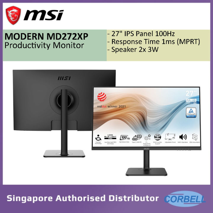 MSI Modern MD272XP MD272XPW 27" IPS Panel 100Hz/1ms(MPRT)/Adaptive Sync/Adjustable Stand ...