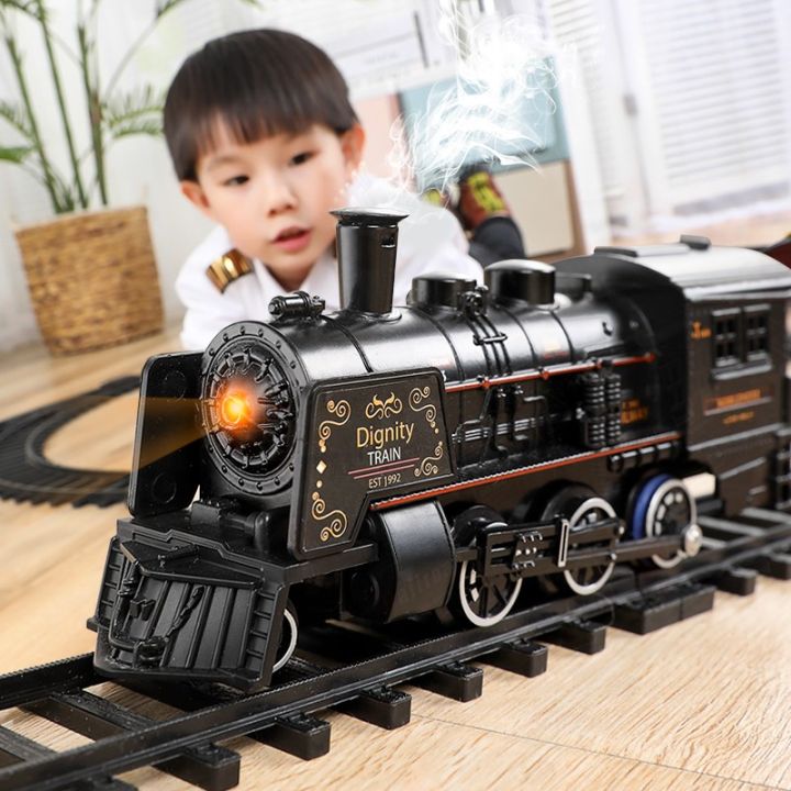 Small train track toy children boy car 3 years old steam high-speed ...