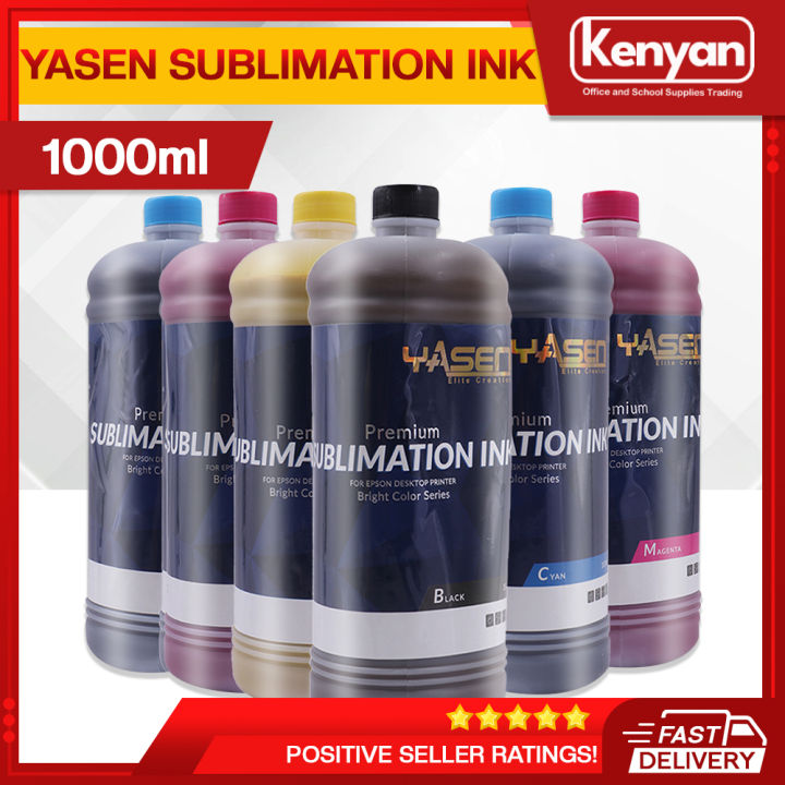 Yasen Sublimation Ink Refill 1 Liter – C/M/Y/K/LC/LM for Inkjet ...