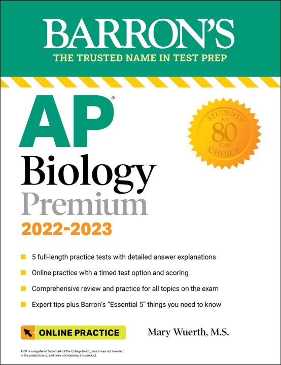 Barron's AP Biology Premium,, 2022-2023, Comprehensive Review + 2 ...