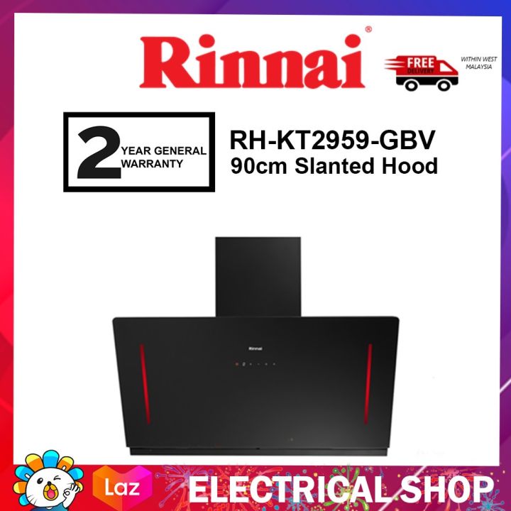 {FREE SHIPPING} Rinnai 90cm Slanted Hood RH-KT2959-GBV / RHKT2959GBV ...