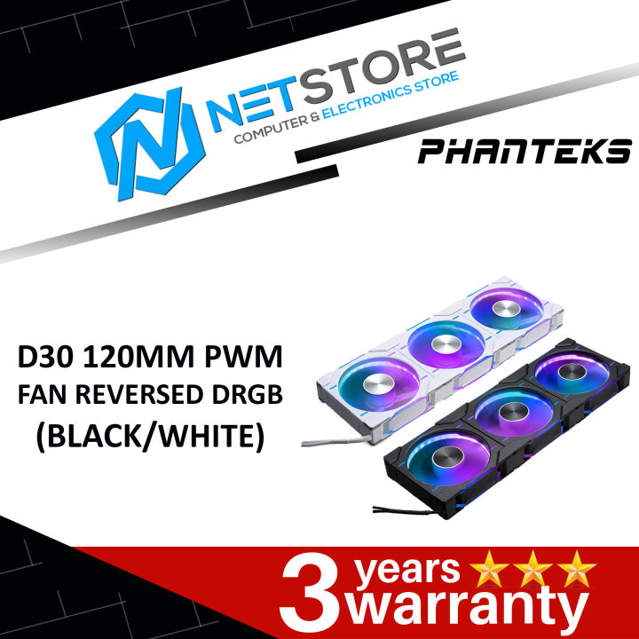 PHANTEKS D30 120MM PWM FAN REVERSED DRGB (BLACK/WHITE) | Lazada