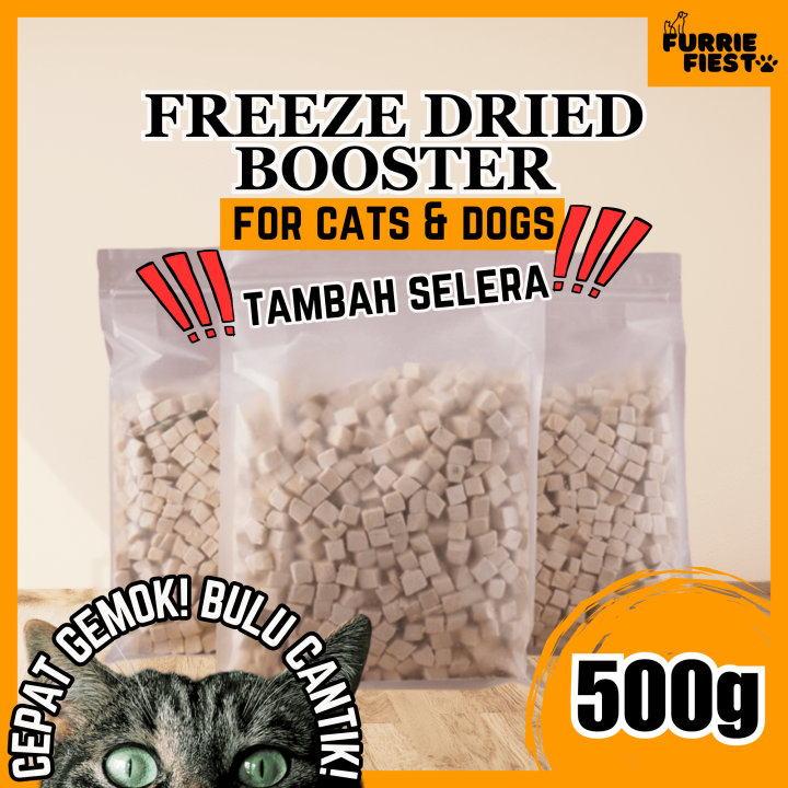 FurieFiesta 500G Pet Booster Gemuk/Freeze Dried Chicken Cube/Cat Dog ...