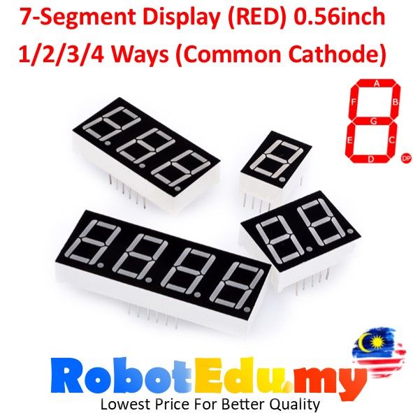 1/2/3/4 Ways Channel 7 Seven Segment LED Red Number Digit Display 0.56 ...