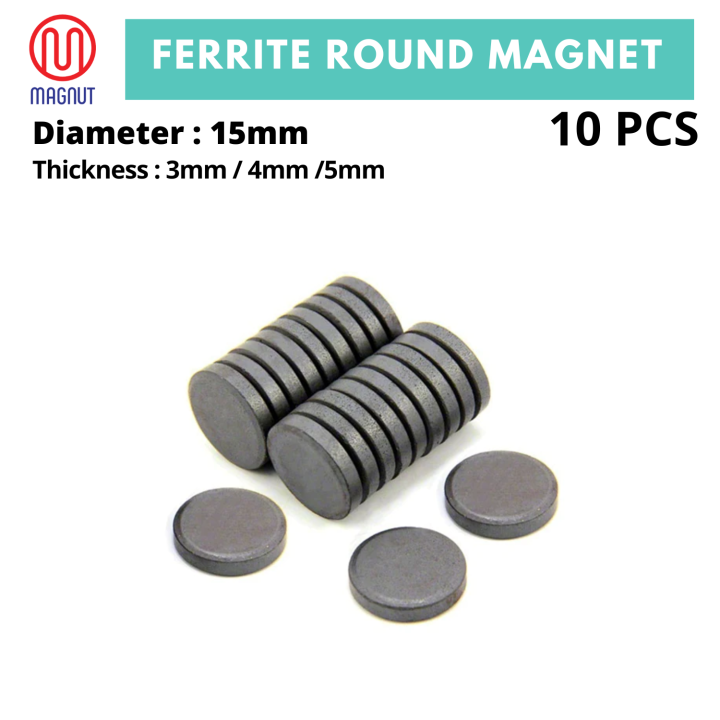 10pcs - Diameter : 15mm * Thickness : 3mm / 4mm / 5mm Ferrite Round ...