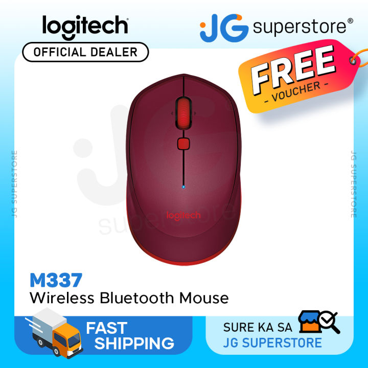 Logitech M337 Portable Bluetooth Mouse with 1000 DPI and Laser Grade Optical Sensor (Black, Blue ...