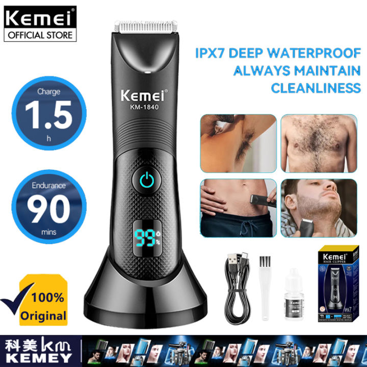 Kmei KM-1840 Electric Body Clipper Pubic Hair Trimmer For Men Shaver ...