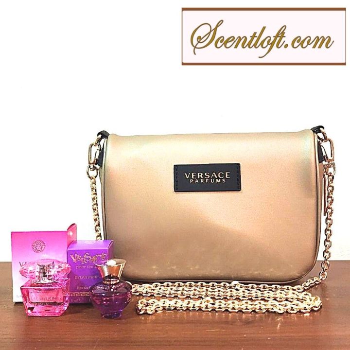 VERSACE FRAGRANCE crossbody bag with detachable gold chain + Optional ...