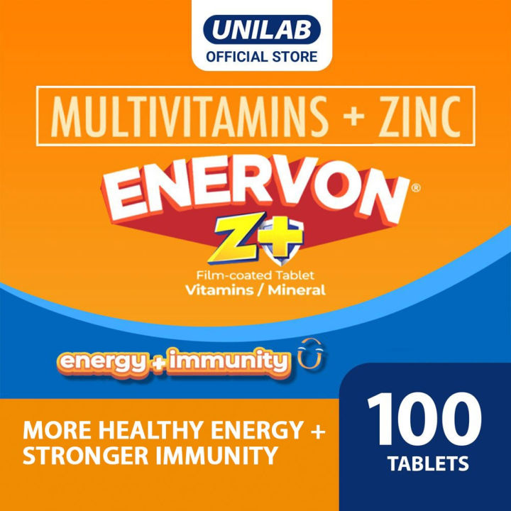 Unilab Enervon Z+ Multivitamins 100 tablets (More Healthy Energy ...