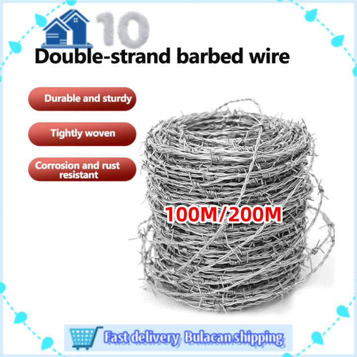 200 Meters Iron Barbed Wire Roll Fence Barbed Wire Anti-climb Protect ...