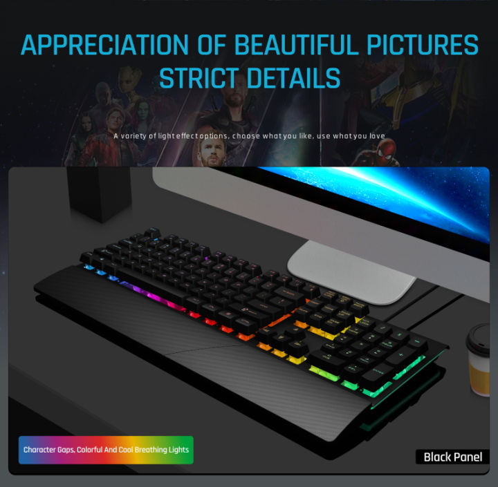 GK60 High-low key cap Metal iron characters light up wide hand bracket ...