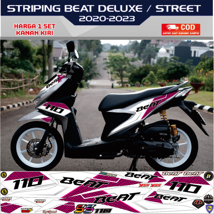 Stiker beat deluxe striping Variasi motor beat new deluxe 2020 - 2024 ...