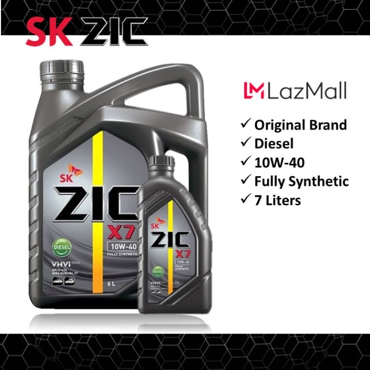 Zic X7 10W-40 Diesel Engine Oil Fully Synthetic 7 Liters | Lazada PH