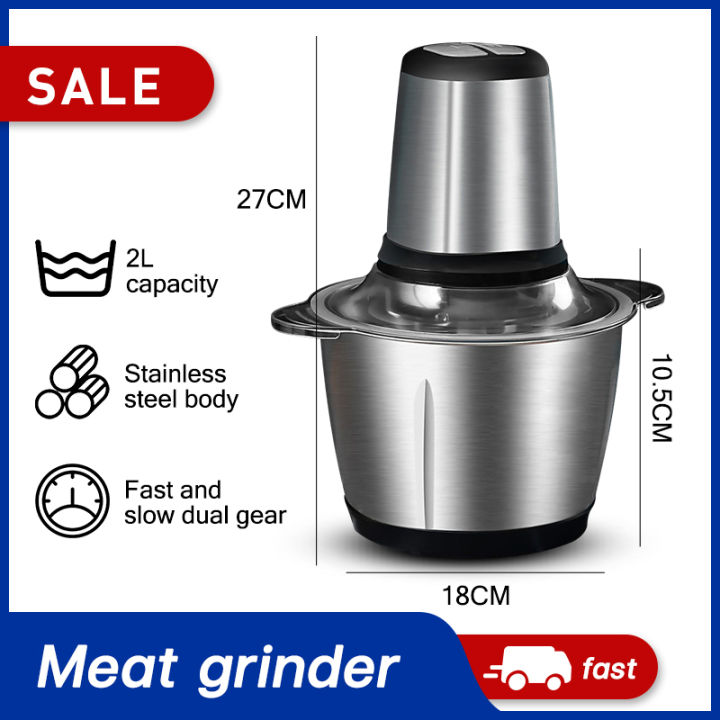 Welloffstar Meat grinder 2L capacity Kitchen mincer Stainless steel blade Multifunctional ...