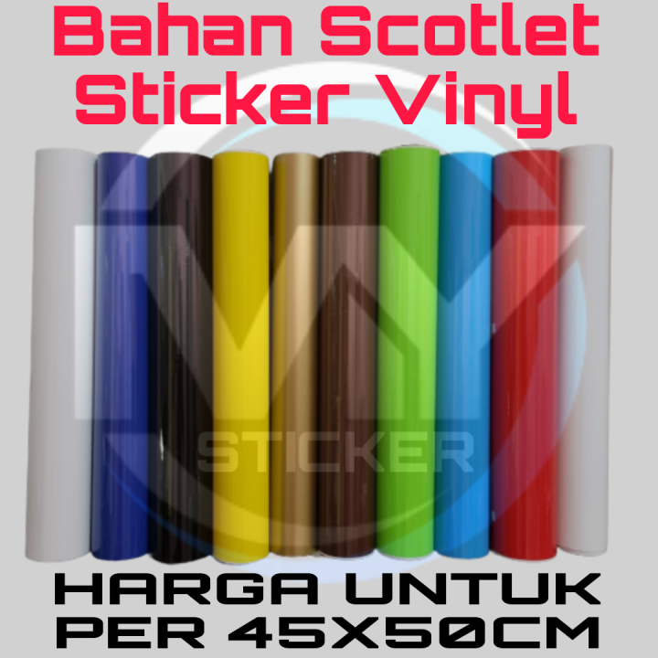 STIKER MOTOR SCOTLITE VINYL GLOSY UK 44X50CM BISA UNTUK WRAPING ATAU ...