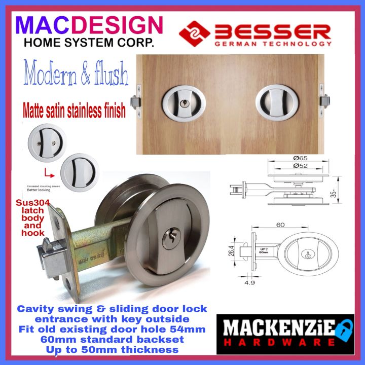 BESSER DL686K SN MATTE SATIN STAINLESS FINISH ROUND CAVITY SWING AND ...