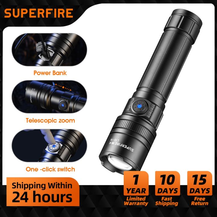 panoramic84 SUPERFIRE Mini LED Rechargeable Flashlight ZOOM USB C The ...