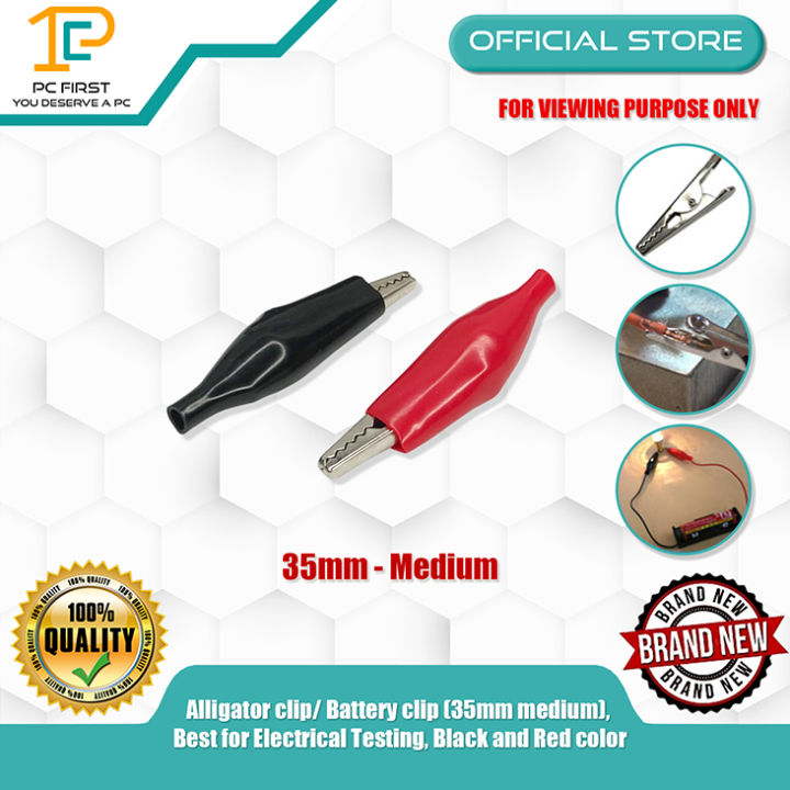 Alligator clip/ Battery clip (35mm medium), Best for Electrical Testing ...