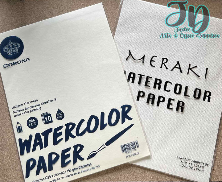 Meraki/Corona Watercolor Paper [190gsm] [10 Sheets/Pack] | Lazada PH