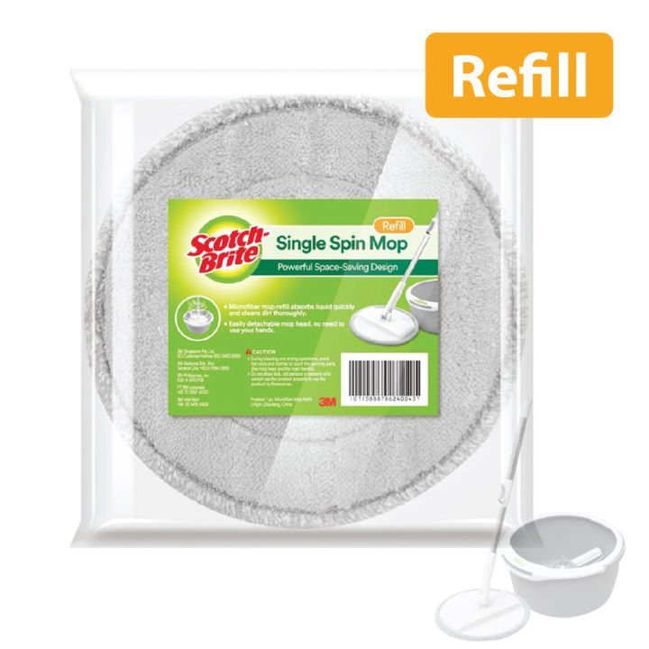 3M Scotch Brite T6 Microfiber Cloth Single Spin Mop Refill McSuperstore ...