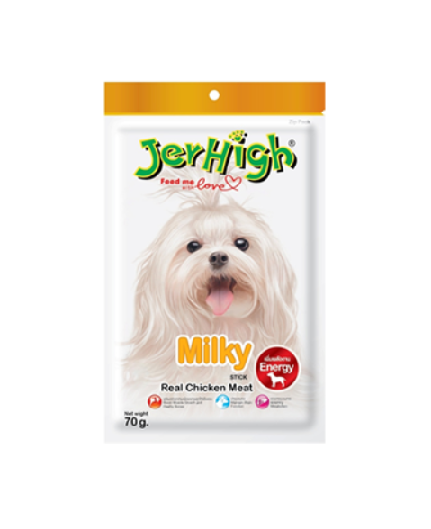 JerHigh เจอร์ไฮ มิลค์กี้ สติ๊ก ขนมสุนัข 60 กรัม บรรจุกล่องจำนวน 12 ซอง ...