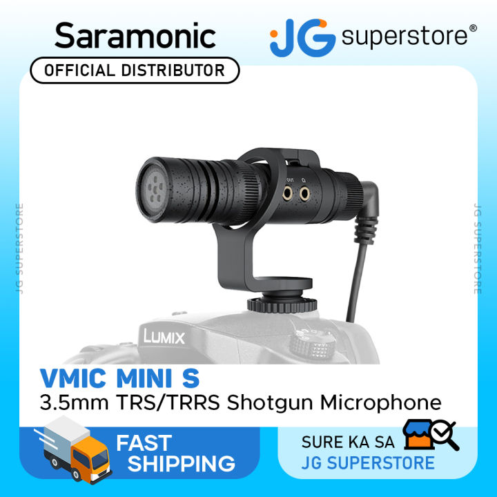 Saramonic Vmic Mini S Multi-Pattern Condenser Camera-Mount Shotgun Microphone 3.5mm TRS / TRRS ...