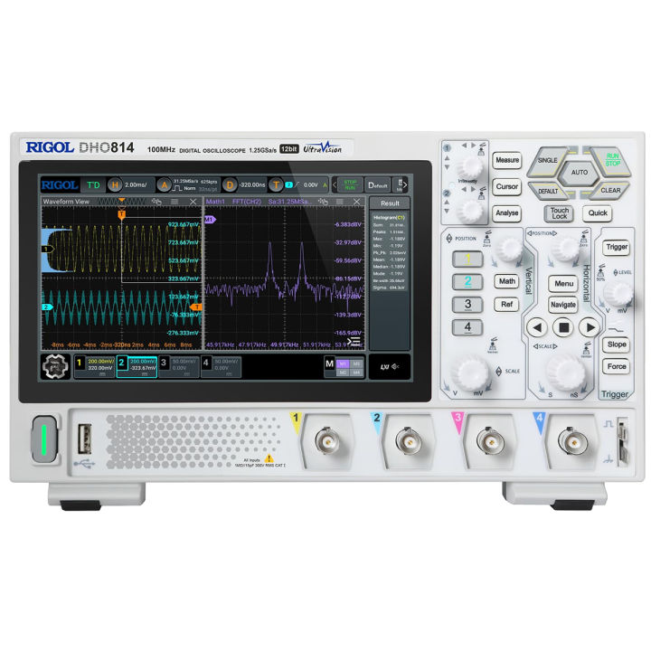 DHO814 Digital Oscilloscope 100MHz 12-bit High Resolution 4 Channel ...