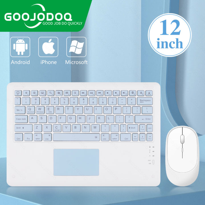 GOOJODOQ 12 Inch Bluetooth Wireless Keyboard With Touchpad And Mouse ...