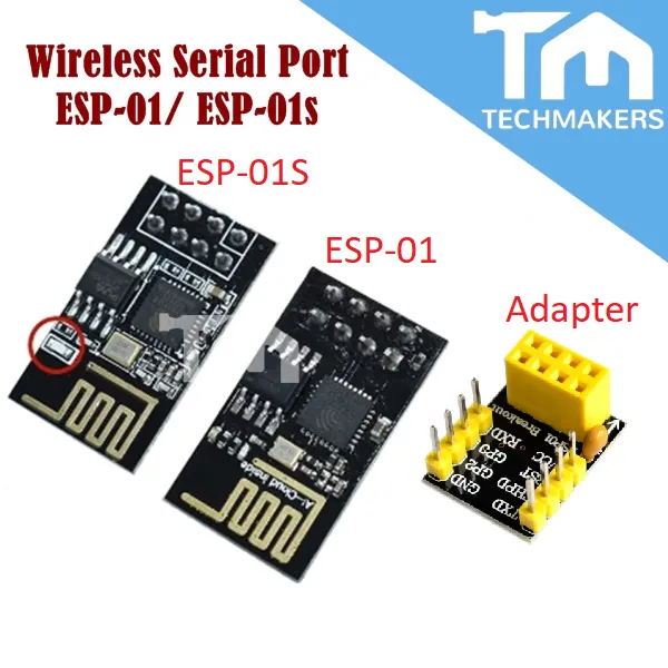 ESP-01/ ESP-01S Wi-Fi Serial Transceiver Module (ESP8266) Adapter Wireless Remote ESP01S ESP01 ...