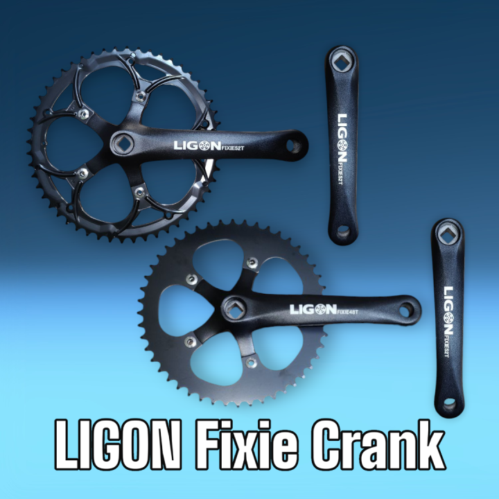 LIGON Bike Fixie Crank Single 48T, 52T 1x Crank Set for Fixie Bicycle ...