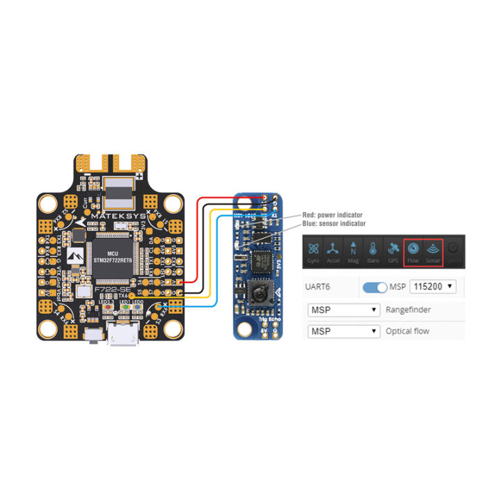 MATEK Optical Flow Meter 3901-LOX Lidar Sensor F4 F7 Crossing Aircraft ...
