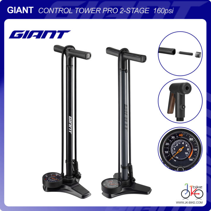 NEW! สูบลมจักรยานตั้งพื้นแรงดัน 160 psi GIANT CONTROL TOWER PRO 2-STAGE ...