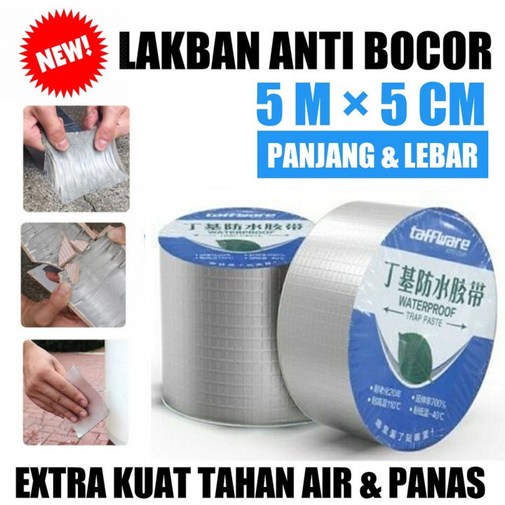 LAKBAN ANTI BOCOR 5M LEM ANTI AIR ALUMINIUM FOIL SUPER WATERPROOF 5 METER | Lazada Indonesia