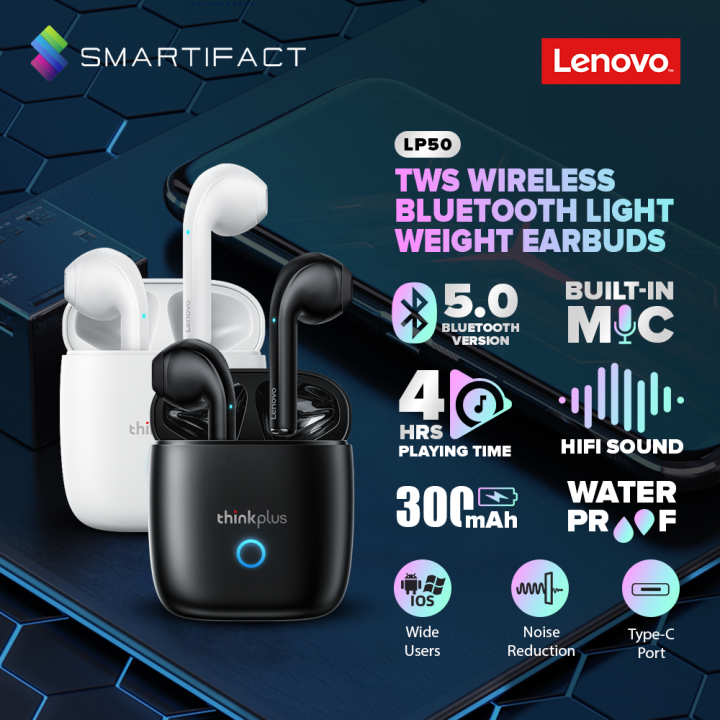 Lenovo Thinkplus LP50 Wireless Earbuds TWS Bluetooth Earphones With ...
