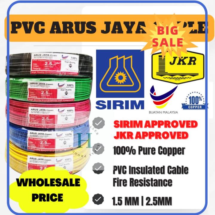 ⭐ [100% ORIGINAL] ⭐ Sirim Arus Jaya Kabel 1.5MM2.5MM 100M 100 PURE ...