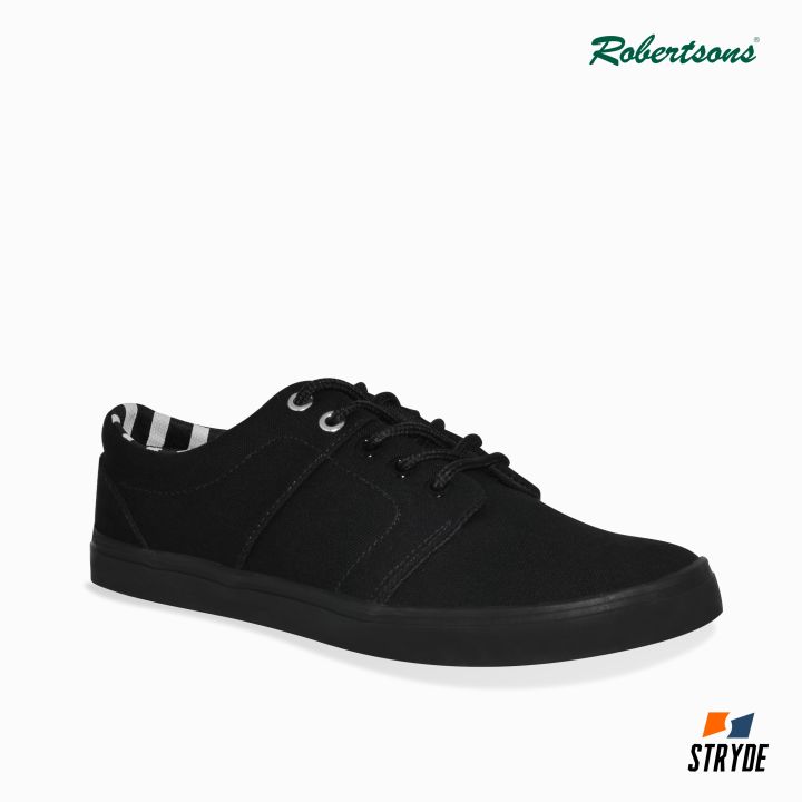 Robertsons Canvas Laced Up Shoes Caiden Black | Lazada PH