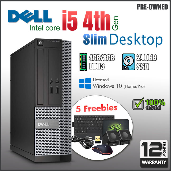 Dell Optiplex 3020 Desktop Core i5-4590 4th Gen 4GB/8GB RAM 240GB SSD w ...