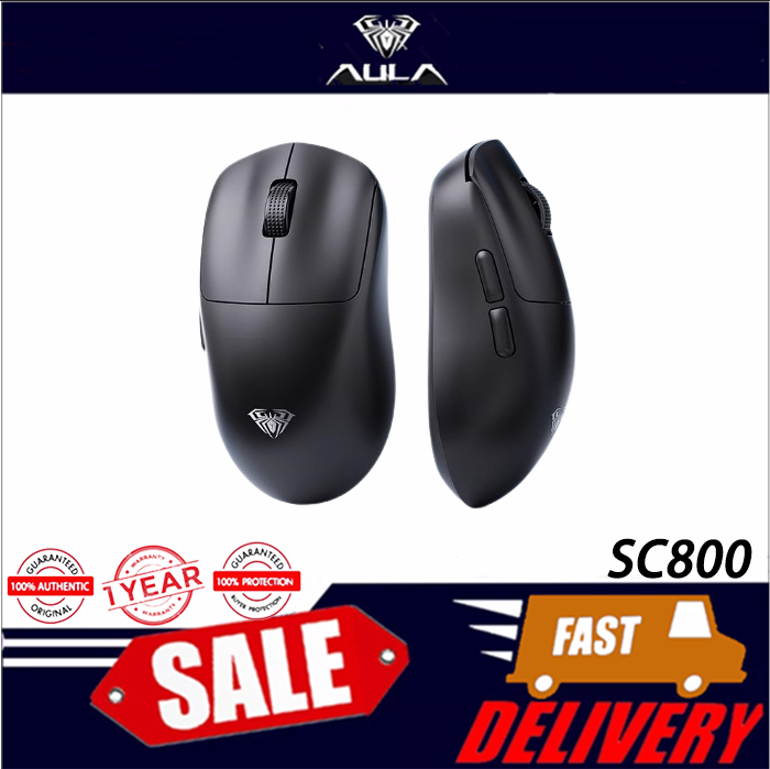 AULA SC800 Wireless 2.4G Dual-Mode Gaming Mouse, 2600DPI, ringan, boleh dicas semula, sesuai ...