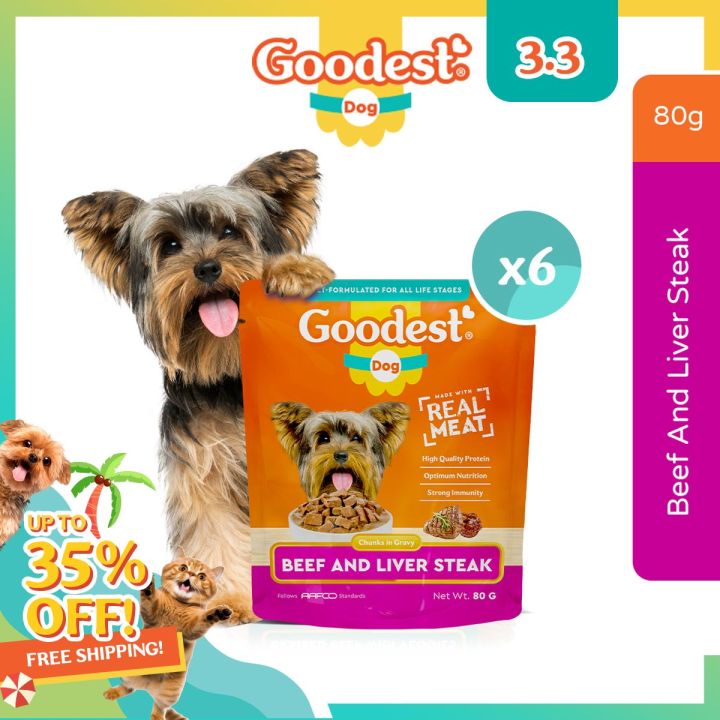 Goodest Dog Beef & Liver Steak 80G Pack Of 6 | Lazada PH