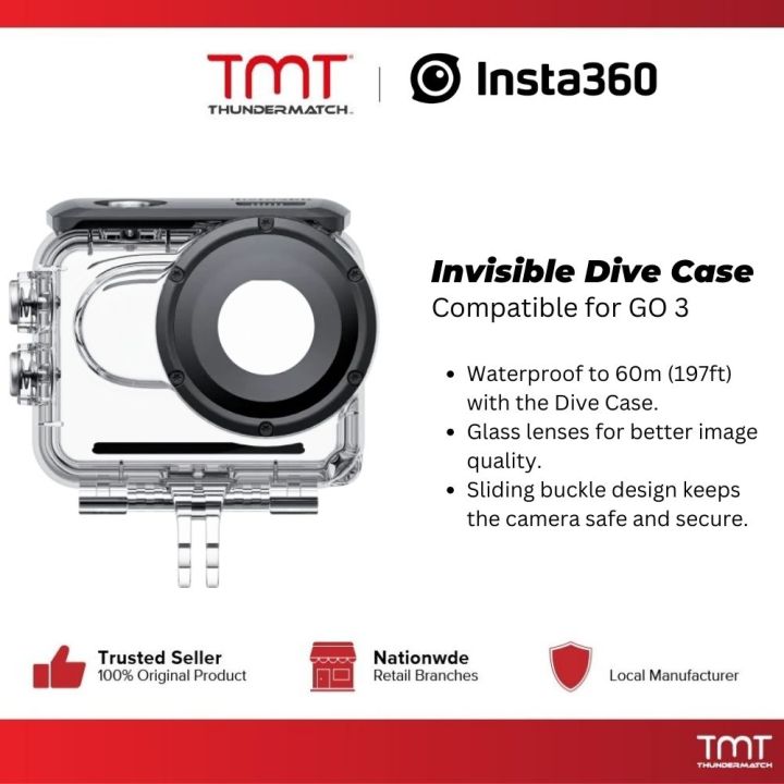 Insta360 GO 3 Invisible Dive Case Waterproof Glass Lenses 1 Year ...