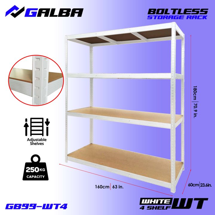 GALBA GB99 MEGA-Size Boltless Steel Storage Rack Adjustable MDF/Lam ...