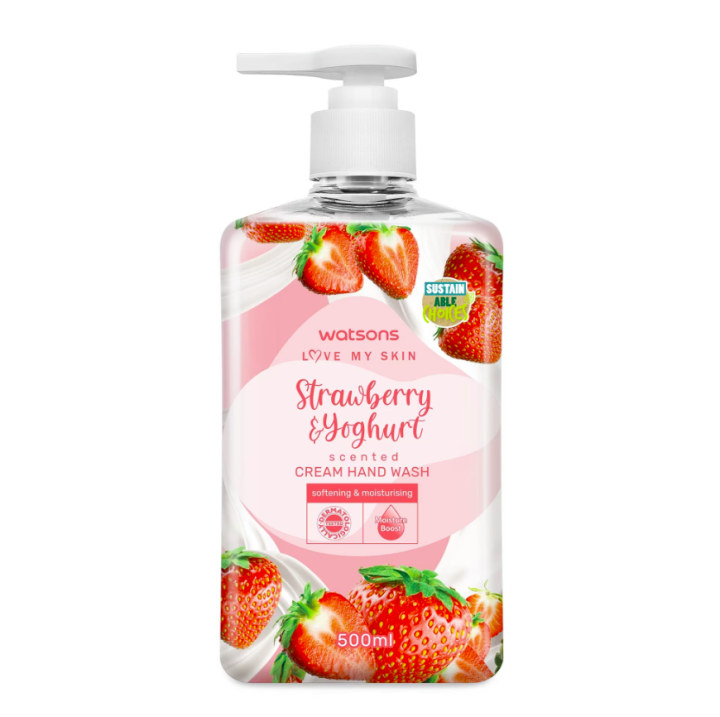 lWATSONS Strawberry and Yoghurt Scented Cream Hand Wash 500ml (BUY 1 ...