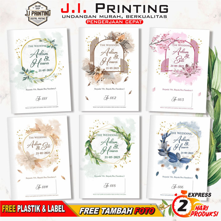 [50PCS] UNDANGAN PERNIKAHAN RUSTIC MEWAH FULL COLOUR | Lazada Indonesia