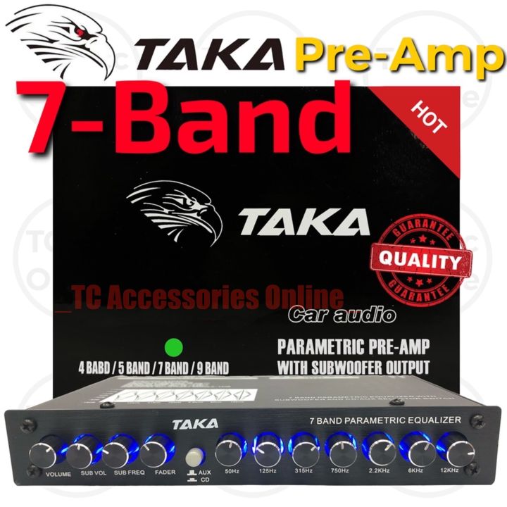 7-Band Pre-Amp TAKA Parametric Preamp with Subwoofer Output suitable ...