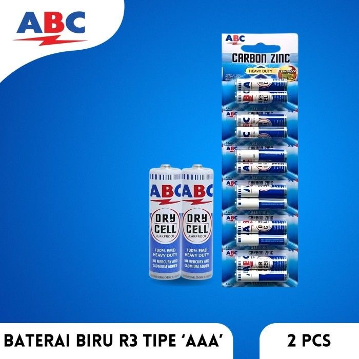 BATERAI ABC BIRU AAA A3/ABC BATTERY BIRU AAA A3 1,5 VOLT - 6 pcs ...