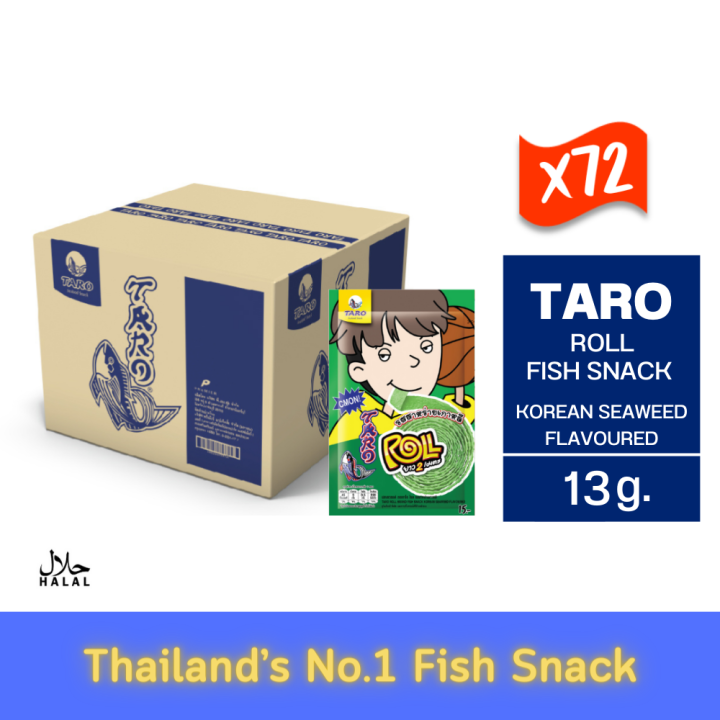 TARO Roll Fish Snack Korean Seaweed Flavoured 13g. (72 packs) #11421500 ...